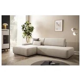 Ecksofa Home Affaire "TORGE, Schlafsofa Cord, Samtvelours u. Strukur fein, Couch in L-Form", beige (hellbeige), B:276cm H:82cm T:164cm, 100% Polyester, Sofas, Ecksofa, Schlaffunktion und Bettkasten, Liegefl&auml;che: 210x125 cm, neues Design