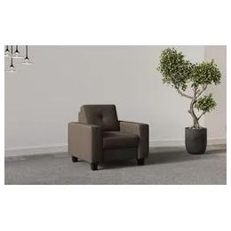 Sessel Home Affaire "Varese", braun (espresso), B:96cm H:91cm T:90cm, 90% Polyester 10% Polyamid, Sessel, Sessel, Kreuznaht in beige