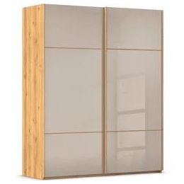 Schwebet&uuml;renschrank Rauch "Kleiderschrank Schrank Garderobe Schlafzimmerschrank SCALE-TRIO", braun (asteiche, glas fango, griffleisten asteiche), B:181cm H:223cm T:67cm, Holzwerkstoff, Schr&auml;nke, Schwebet&uuml;renschrank, edle dreigeteilte Front mit 2 Zierleisten Glasfront MADE IN GERMANY