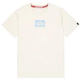 T-Shirt Alpha Industries "Satin Logo T-Shirt", Herren, Gr. M, wei&szlig; (vintage wei&szlig;), Obermaterial: 100% Baumwolle, Shirts T-Shirt