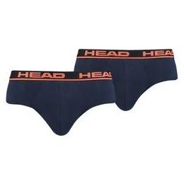 Slip Head "Slip 2er Pack", Herren, Gr. M, blau (blau, orange), Obermaterial: 95% Baumwolle CO. 5% Elasthan EL., Unterhosen Slip