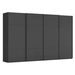 Schwebet&uuml;renschrank Rauch "Kleiderschrank Schrank Garderobe Schlafzimmerschrank SCALE-TRIO", schwarz (schwarz, glas schwarz matt, griffleisten schwarz), B:360cm H:223cm T:68cm, Holzwerkstoff, Schr&auml;nke, Schwebet&uuml;renschrank, edle dreigeteilte Front mit 2 Zierleisten Glasfront MADE IN GERMANY