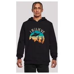 Kapuzenpullover F4NT4STIC "I Believe UFO Alien Sonnenuntergang", Herren, Gr. 5XL, schwarz, Obermaterial: 65% Baumwolle, 35% Polyester, slim fit, Pullover Kapuzenpullover, Premium Qualit&auml;t
