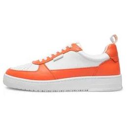 Sneaker N91 "Bball M AB Herrensneaker", Herren, Gr. 44, orange (wei&szlig;, orange), Kalbsleder, Schuhe Sneaker, Turnschuh Leder handgefertigt, sportlicher Freizeitschuh Herren