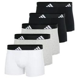 Boxershorts Adidas ORIGINALS "Boxershort Trunks 5P Acvtive Flex Cotton 5er Pack", Herren, Gr. XL, bunt (schwarz, wei&szlig;, grau), Obermaterial: 95% Baumwolle CO. 5% Elasthan EL., Unterhosen
