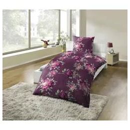 Bettw&auml;sche Kinzler "Polycotton Flanell", bunt (rosen), B/L: 135cm x 200cm, 1 Stk., 1 Stk., Polyester, B/L: 80cm x 80cm, 2 Stk., Polyester, Obermaterial: 100% Polyester, Bettw&auml;sche, Bettw&auml;sche, besonders weich, verschiedene Designs