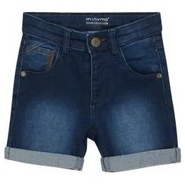 Shorts Minymo "Shorts MIShorts", Jungen, Gr. 92, N-Gr, blau (dunkelblau denim), Obermaterial: 80% Baumwolle CO. 19% Polyester PES. 1% Elasthan EL., Jeans Shorts