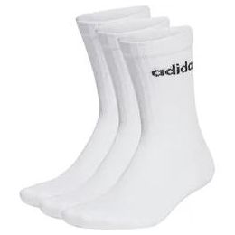 Kurzsocken Adidas ORIGINALS "Socken Linear Crew Cushioned 3er Pack", Herren, Gr. 43-45, wei&szlig;, Obermaterial: 75% Baumwolle CO. 22% Polyester PES. 2% Elasthan EL. 1% Nylon NY., Socken