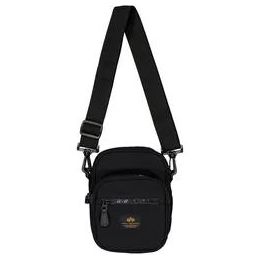 Umh&auml;ngetasche Alpha Industries "Label Messenger Bag S", Gr. onesize, schwarz, Obermaterial: 100% Polyester; Futter: 100% Nylon, Taschen Umh&auml;ngetasche