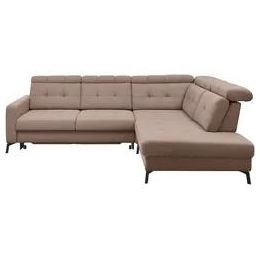 Ecksofa Musterring "MR 4615", grau (taupe), B:272cm H:84cm T:214cm, 100% Polyester, Sofas, Ecksofa, mit Kopf- und R&uuml;ckenverstellung, Metallfu&szlig; schwarz, Ma&szlig;e 272 x 214 cm