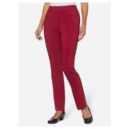 Schlupfhose Classic Basics, Damen, Gr. 56, Normalgr&ouml;&szlig;en, rot (kirsche), 77% Viskose, 20% Polyamid, 3% Elasthan, unifarben, lang, Hosen Schlupfhose