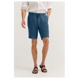 Bermudas Bugatti, Damen, Gr. 56, Normalgr&ouml;&szlig;en, blau (370, marine), 55% Leinen, 45% Baumwolle, unifarben, normal, Hosen Bermudas, aus Leinen-Baumwollmix