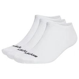 Sneakersocken Adidas ORIGINALS "Socken Thin Linear Low-Cut 3er Pack", Damen, Gr. 46-48, wei&szlig;, Obermaterial: 70% Baumwolle CO. 27% Polyester PES. 2% Elasthan EL. 1% Nylon NY., Socken Sneakersocken