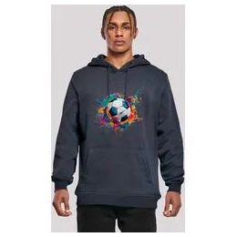 Kapuzenpullover F4NT4STIC "Bunte Fu&szlig;ball Grafik", Herren, Gr. 3XL, blau (navy), Obermaterial: 65% Baumwolle, 35% Polyester, slim fit, Pullover Kapuzenpullover, Premium Qualit&auml;t