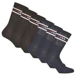 Kurzsocken Fila "Socken 6er Pack", Herren, Gr. 43-46, schwarz (schwarz, blau), Obermaterial: 80% Baumwolle CO. 18% Polyester PES. 2% Elasthan EL., Socken