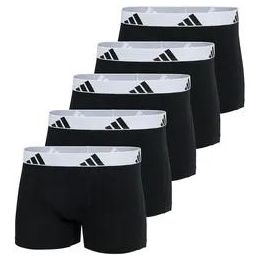 Boxershorts Adidas ORIGINALS "Boxershort Trunks 5P Acvtive Flex Cotton 5er Pack", Herren, Gr. M, bunt (schwarz, wei&szlig;), Obermaterial: 95% Baumwolle CO. 5% Elasthan EL., Unterhosen
