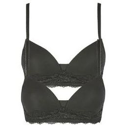Soft-BH Nina von C. "2er Pack Soft BH Romance", Damen, Gr. 80, Cup A, schwarz (schwarz schwarz), Obermaterial: 95% Modal CMD. 5% Elasthan EL., BHs Soft-BH