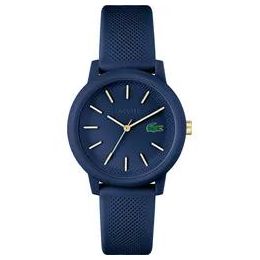 Quarzuhr Lacoste "Lacoste 12.12 LADIES", blau, Armbanduhren, Damen, Quarzuhr, Armbanduhr, Damenuhr, Mineralglas, analog, Silikonarmband