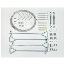 Bodenanker PALRAM - CANOPIA, silber (silberfarben), Edelstahl, Metall, Bodenanker, Drahtseil-Verankerungsset f&uuml;r Gew&auml;chsh&auml;user