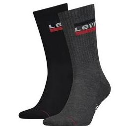 Levi's Kurzsocken LEVI'S "Socken 2er Pack", Herren, Gr. 43-46, schwarz (schwarz, grau), Obermaterial: 75% Baumwolle CO. 22% Polyamid PA. 3% Elasthan EL., Socken