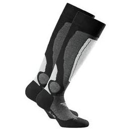 Kniestr&uuml;mpfe Rohner SOCKS "Socken Basic Ski 2er Pack", Damen, Gr. 43-46, grau, Obermaterial: 40% Wolle mw. 25% Polyacryl PAN. 24% Polypropylen PP. 8% Polyamid PA. 3% Elasthan EL., Socken Kniestr&uuml;mpfe