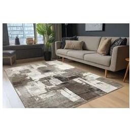 Teppich Obsession "Posh 300", grau (taupe), B:80cm H:12mm L:150cm, Polyester, Teppiche, Teppich, modernes Design, bedruckte Qualit&auml;t, Wohnzimmer
