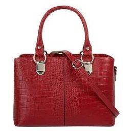 Umh&auml;ngetasche CLUTY, Damen, Gr. B/H/T: 24cm x 16cm x 7cm onesize, rot, Leder, Taschen Umh&auml;ngetasche, echt Leder, Made in Italy