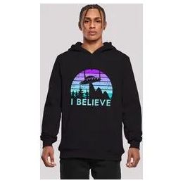 Kapuzenpullover F4NT4STIC "I BELIEVE UFO Alien Raumschiff Retro", Herren, Gr. 4XL, schwarz, Obermaterial: 65% Baumwolle, 35% Polyester, slim fit, Pullover Kapuzenpullover, Premium Qualit&auml;t