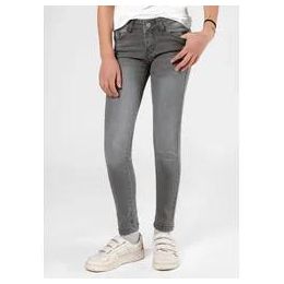 Regular-fit-Jeans STACCATO "LISA", M&auml;dchen, Gr. 152, Normalgr&ouml;&szlig;en, grau, Oberstoff: 70% Baumwolle, 28% Polyester, 2% Elasthan., Basic, skinny fit, Jeans, Regular Fit