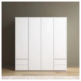 Dreht&uuml;renschrank Rauch "Kleiderschrank Schrank Garderobe W&auml;scheschrank NABILA viel Stauraum", wei&szlig; (alpinwei&szlig;), B:187cm H:194cm T:53cm, Holzwerkstoff, Schr&auml;nke, Dreht&uuml;renschrank, mit 2 Schubladen und Push-to-Open Funktion TOPSELLER MADE IN GERMANY