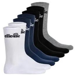 Kurzsocken Ellesse "Socken TREGO SPORT SOCK 7er Pack", Herren, Gr. 43-46, bunt (schwarz, wei&szlig;, blau, grau), Obermaterial: 98% Polyester PES. 2% Elasthan EL., Socken