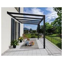 Terrassendach PALRAM - CANOPIA "Stockholm Alu Terrassen&uuml;berdachung", grau, B:370cm T:331cm, Aluminium, Polycarbonat (PC), Terrassen&uuml;berdachungen, einfache DIY Montage