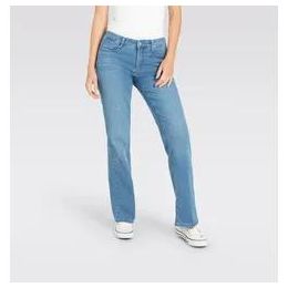 Bootcut-Jeans MAC "LAURA", Damen, Gr. 48, L&auml;nge 32, blau (winter baby blau), Denim/Jeans, Obermaterial: 91% Baumwolle, 7% Elastomultiester, 2% Elasthan, lang, Jeans