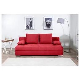 Schlafsofa Collection AB "Tania, B: 194 cm, Liegel. 140x194 cm", rot, B:194cm H:70cm T:90cm, 100%Polyester, Sofas, Schlafsofa, Bettfunktion & Bettkasten, Federkern