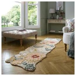 Wollteppich FLAIR RUGS "Daphne Floral, 100% Wolle", pink, B:60cm H:10mm L:230cm, Wolle, Teppiche, organischen Blumenmotive, Wohnzimmer, Schlafzimmer, Esszimmer