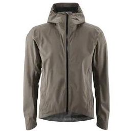 Fahrradjacke Gonso "Save Jacket Trail M", Herren, Gr. L, grau (terragrau), 100% Polyester, Jacken Fahrradjacke, Herren Regenjacke wind- und wasserdicht, Radjacke mit Kapuze