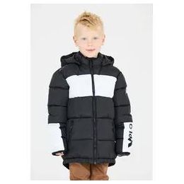 Outdoorjacke ZIGZAG "Bruno", Kinder, Gr. 110, schwarz-wei&szlig; (schwarz, wei&szlig;), 100% Nylon, mehrfarbig, normal, ohne Ausschnitt, Jacken Outdoorjacke, mit winddichtem und atmungsaktivem Material