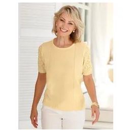 Rundhalspullover Classic Basics "Pullover", Damen, Gr. 48, gelb (vanille), 100% Polyacryl, unifarben, Pullover Rundhalspullover