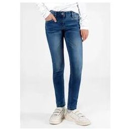 Regular-fit-Jeans STACCATO "LISA", M&auml;dchen, Gr. 152, Normalgr&ouml;&szlig;en, blau (mittelblau), Oberstoff: 70% Baumwolle, 28% Polyester, 2% Elasthan., Basic, skinny fit, Jeans, Regular Fit