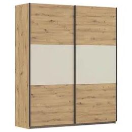 Schwebet&uuml;renschrank Rauch "Kleiderschrank Schrank Garderobe Garderobenschrank W&auml;scheschrank NEO", beige (eiche artisan, beige (champagner)), B:175cm H:210cm T:59cm, Holzwerkstoff, Schr&auml;nke, Schwebet&uuml;renschrank, mit gro&szlig;z&uuml;gigem Stauraum und vielf&auml;ltigen Farbkombinationen