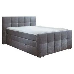 Boxspringbett Home Affaire "Ros&agrave;", silber (silberfarben), B:184cm L:224cm, Komplettbetten, Boxspringbett, H3/H3, H3/H4, H4/H4 m&ouml;glich