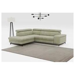Ecksofa COTTA "Emma L-Form, B: 262 cm", gr&uuml;n, B:262cm H:97cm T:215cm, Sofas, Ecksofa, mit Kopfteilverstellung, optional Bettfunktion & Bettkasten