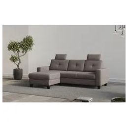 Ecksofa Home Affaire "Varese", grau (taupe), B:239cm H:91cm T:164cm, 90% Polyester 10% Polyamid, Sofas, Ecksofa, wahlweise mit Bettfunktion und Bettkasten