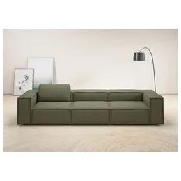 3,5-Sitzer Home Affaire "Watertown, modernes Big-Sofa XXL, 336 cm Breite, auch in Feincord", gr&uuml;n, B:336cm H:68cm T:98cm, 96% Polyester, 4% Nylon, Sofas, Riesiges Designersofa mit viel Platz & weichen Bez&uuml;gen in Trendfarben