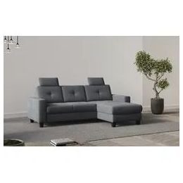 Ecksofa Home Affaire "Varese", grau, B:239cm H:91cm T:164cm, 100% Polyester, Sofas, Ecksofa, wahlweise mit Bettfunktion und Bettkasten