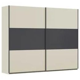 Schwebet&uuml;renschrank Rauch "Kleiderschrank Schrank Garderobe Garderobenschrank W&auml;scheschrank NEO", beige (beige (champagner), graumetallic), B:261cm H:210cm T:59cm, Holzwerkstoff, Schr&auml;nke, Schwebet&uuml;renschrank, mit gro&szlig;z&uuml;gigem Stauraum und vielf&auml;ltigen Farbkombinationen