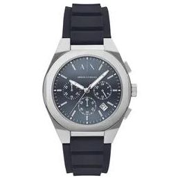 Giorgio Armani Chronograph ARMANI EXCHANGE "SYNC", blau (dunkelblau, dunkelblau), Armbanduhren, Damen, Chronograph, Quarzuhr, Armbanduhr, Herrenuhr, Silikonarmband, Datum, Stoppfunktion