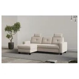Ecksofa Home Affaire "Varese", beige (creme), B:239cm H:91cm T:164cm, 100% Polyester, Sofas, Ecksofa, wahlweise mit Bettfunktion und Bettkasten