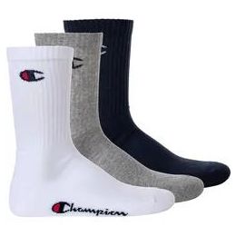 Kurzsocken Champion "Socken 3er Pack", Herren, Gr. 43-46, bunt (blau, wei&szlig;, grau), Obermaterial: 71% Baumwolle CO. 27% Polyester PES. 2% Elasthan EL., Socken
