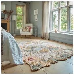 Wollteppich FLAIR RUGS "Daphne Floral, 100% Wolle", pink, B:160cm H:10mm L:230cm, Wolle, Teppiche, organischen Blumenmotive, Wohnzimmer, Schlafzimmer, Esszimmer